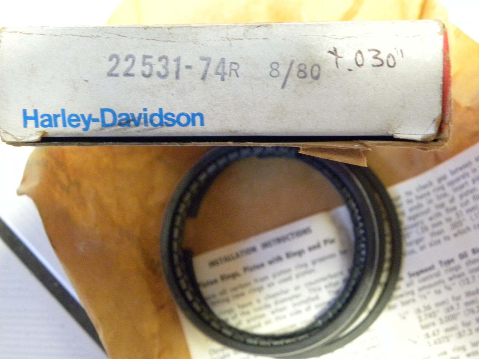 HARLEY XR750 +.030 o/s PISTON RINGS pr 22531-74R BORGO '72-'80 Free USA ...
