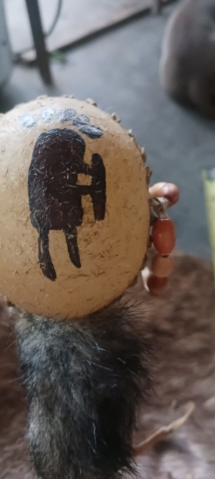 **AWESOME VINTAGE NATIVE AMERICAN HAND MADE DOUBLE RAWHIDE SHAMAN ...