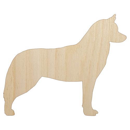 Siberian Husky Dog Solid Unfinished Wood Shape Piece Cutout DIY Craft ...