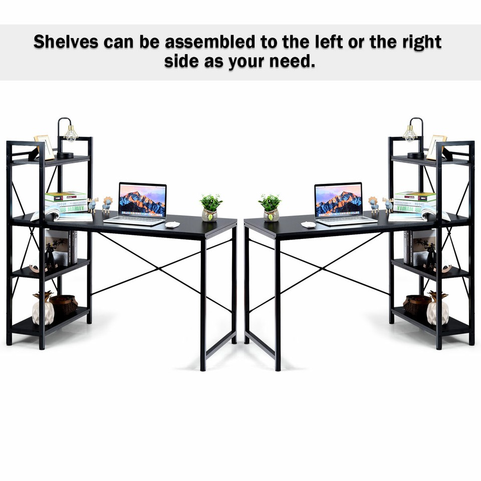 Costway 47.5" Computer Desk Writing Desk Study Table with /4-Tier ...