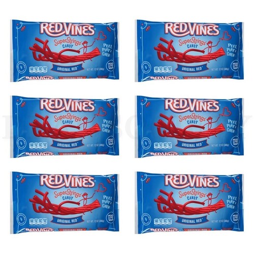 Red Vines Original Red Candy Super Strings 12oz Lot of 6 | eBay