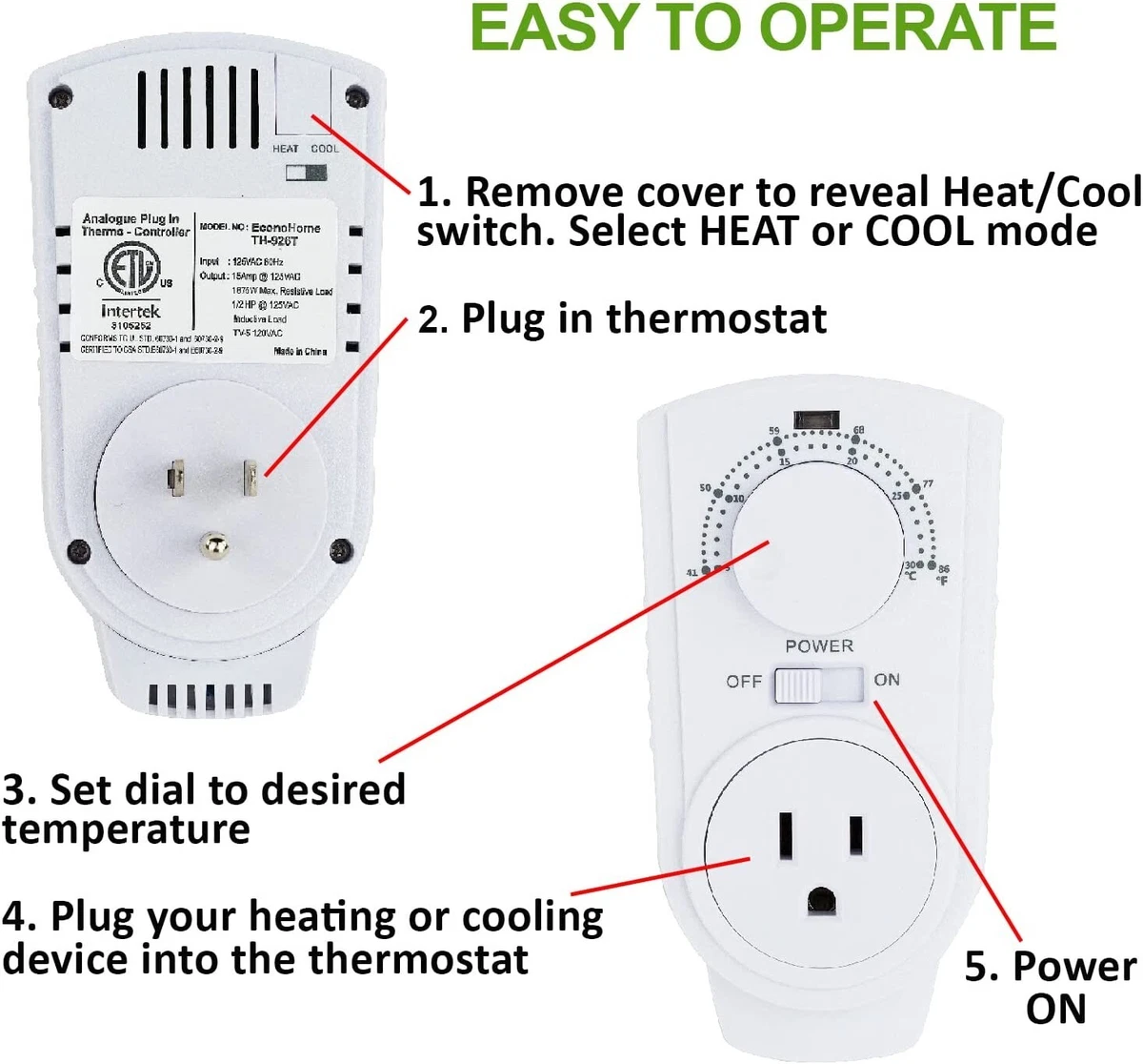 Wall Heater Thermostat Switch