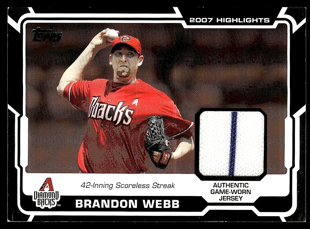 BB Brandon Webb 2008 Topps 2007 Highlights Relics Jersey 2 colors ...