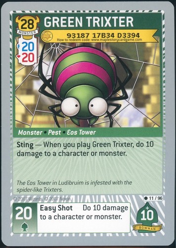 Maplestory iTCG Set 1 - GREEN TRIXTER Code Card Silver 11/96 - WOTC ...