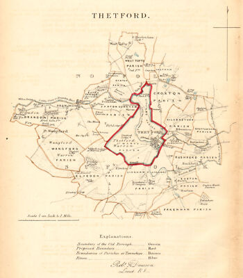THETFORD borough/town plan for the REFORM ACT. Brandon. Norfolk. DAWSON ...