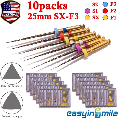 10Pks Dental Rotary Endo Files X-Pro Gold Taper Niti Endodontic Files ...