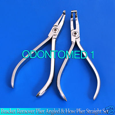 Set of 2 Bracket Remover Plier Angled & How Plier Straight Orthodontic ...