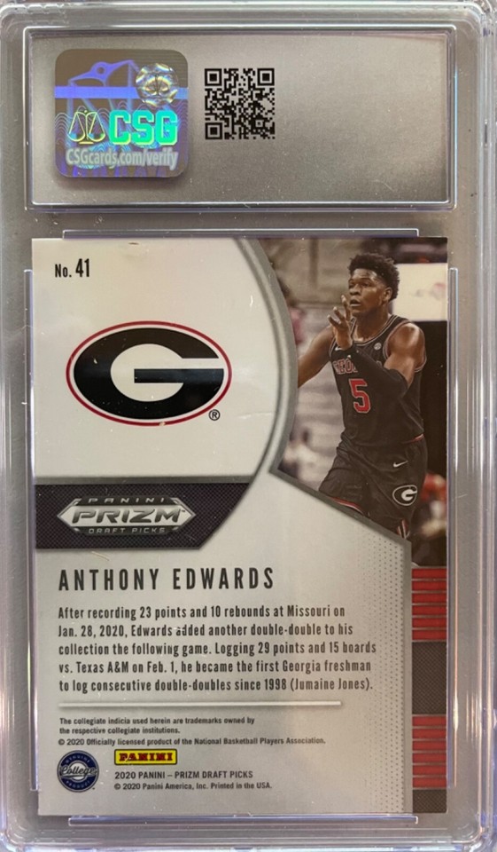 Anthony "Ant-Man" Edwards / 2020 Rookie (rc) / Panini Draft Picks / CSG ...