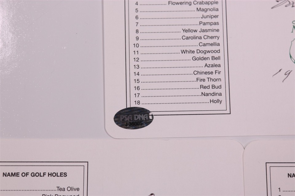 Augusta National Golf Club lot of 6 Signed Scorecards Errie Ball ...