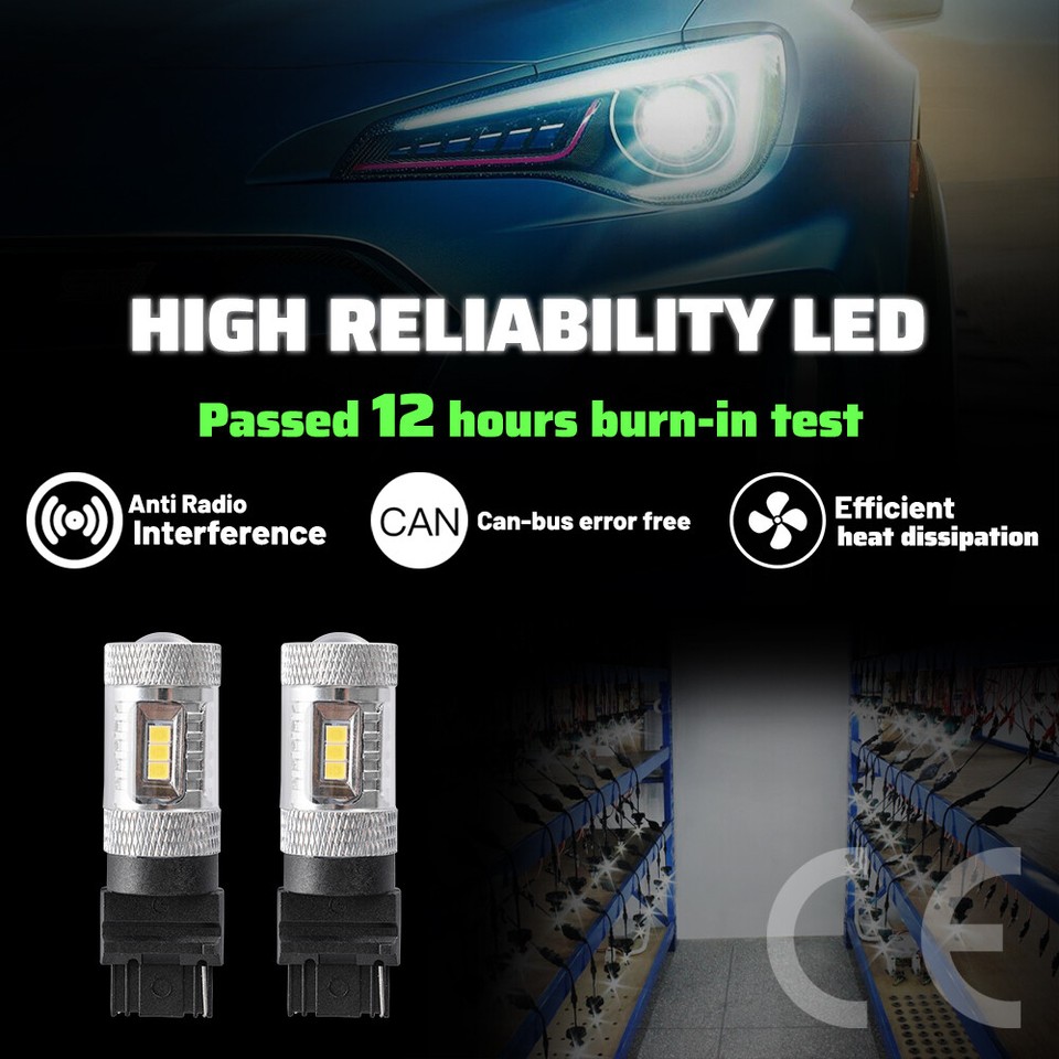 6500K WT21W White LED Back up Reverse Lights Bulbs for 2021 2022 2023 ...