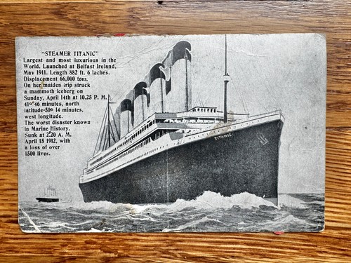 RMS Titanic Original Post-Sinking Postcard / White Star Line / RMS ...