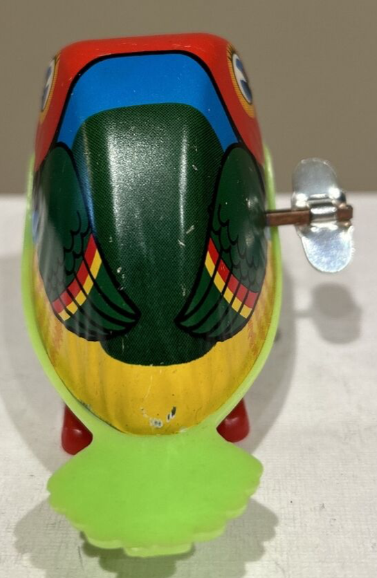 Yone Walking Bird Parrot Tin TOY Wind Up Made in Japan #2172 1970s ...