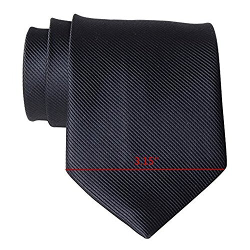 Mens Solid Polyester Textile Neckties Pure Color Neck Ties Black | eBay