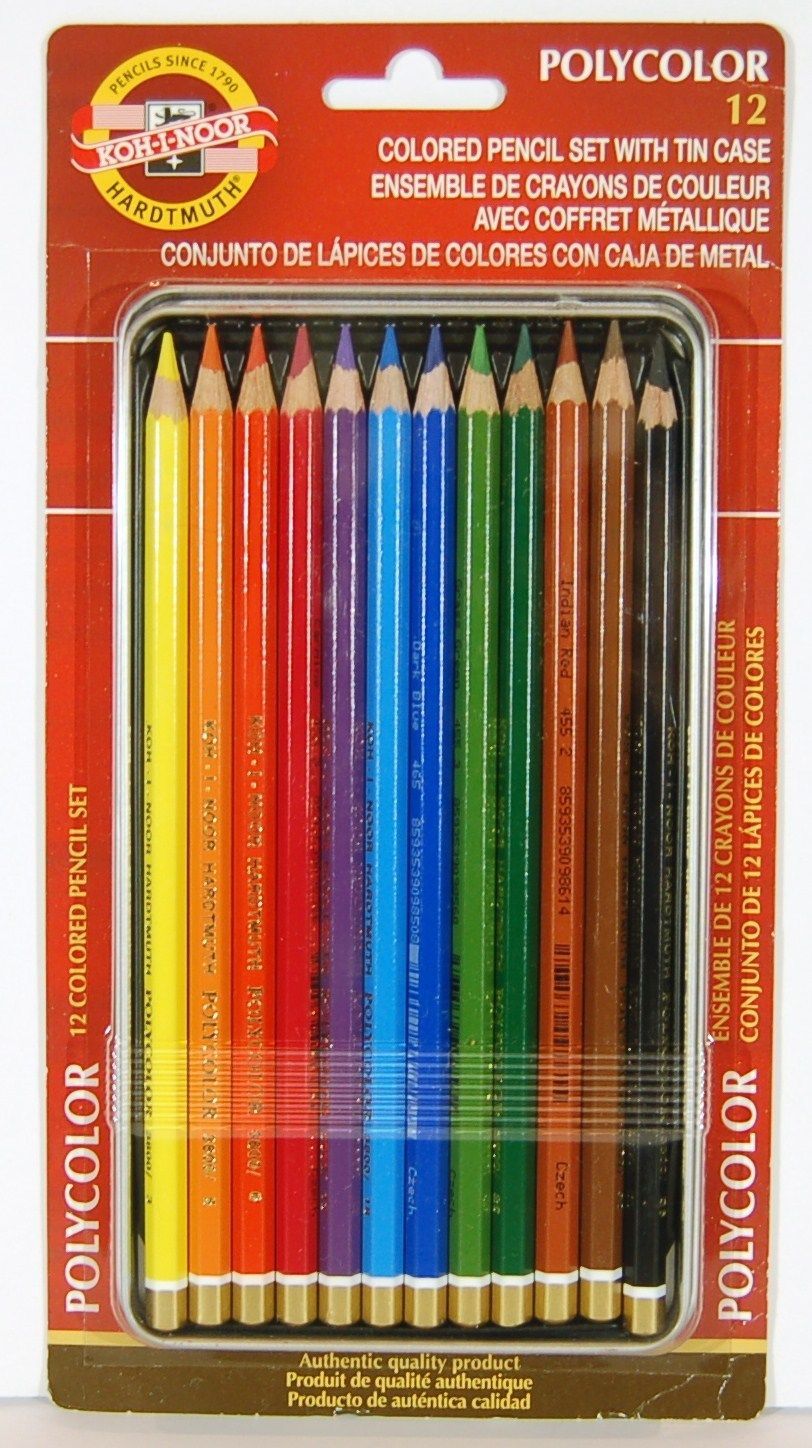 Polycolor Drawing Pencils, 3.8 Mm, Open Tin Blister Pack, 12 Assorted ...