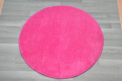 Small Large Round Circle Circular Pink edge Glitter Rug Modern Sparkle ...