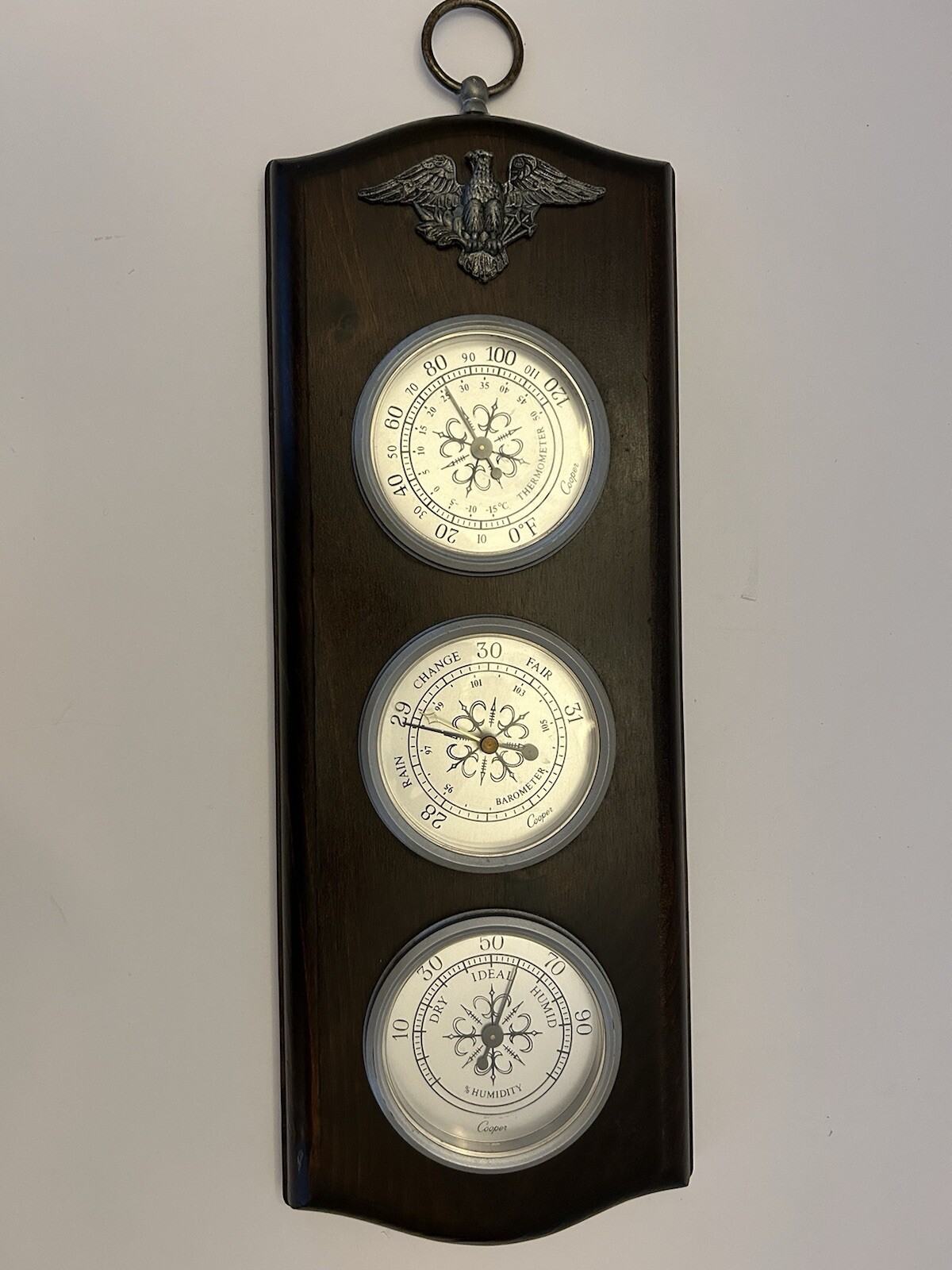 Cooper Weather Station Barometer Temp Humidity Eagle Plaque On The Top ...