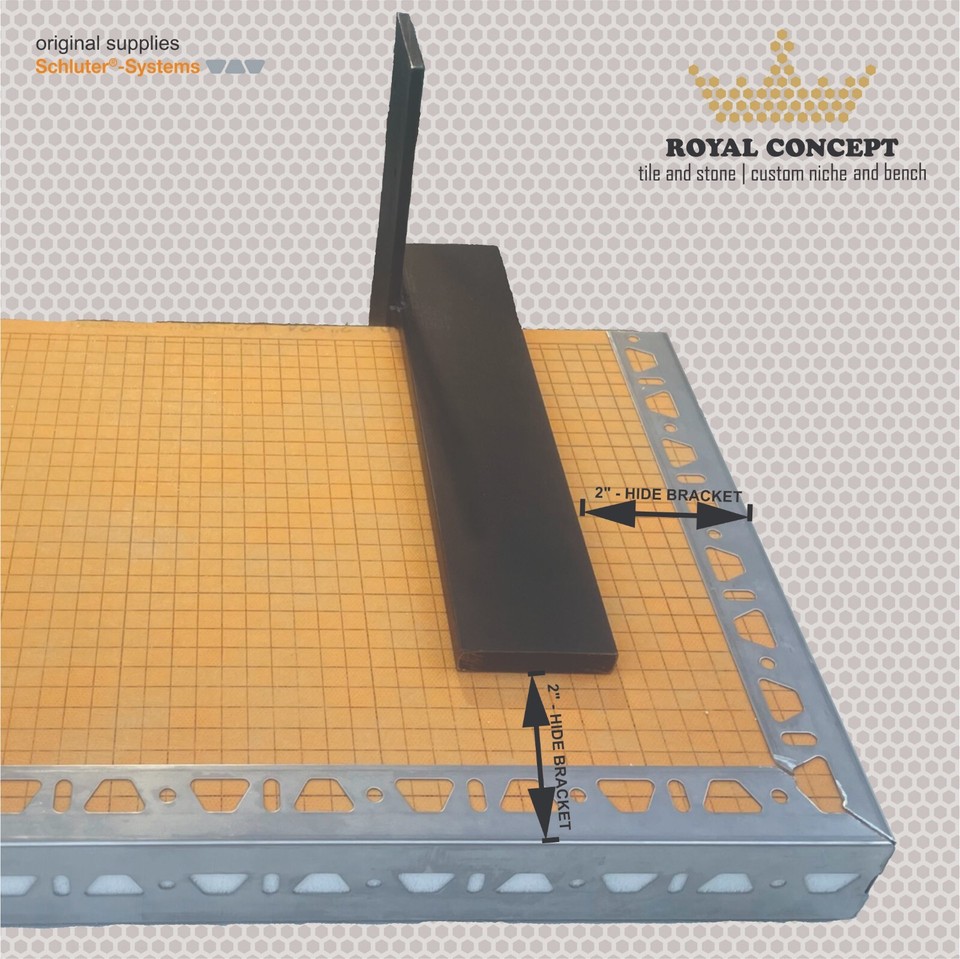 Triple Brackets Floating Bench - Schluter Kerdi-Board 2" - L48xW16xH2 ...