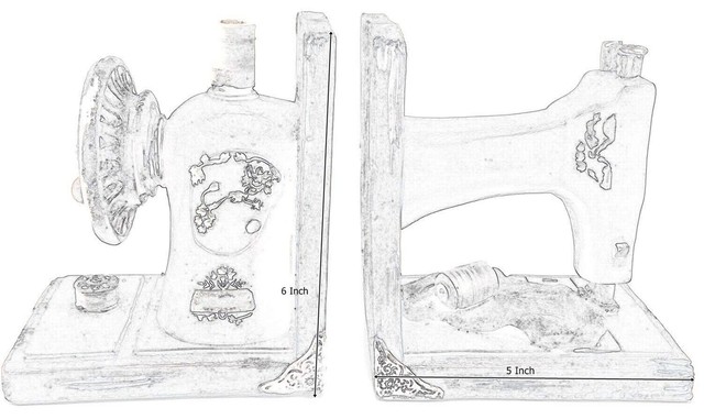 Bellaa 21383 Sewing Machine Bookends Vintage Style 6 Inch Tall for sale ...
