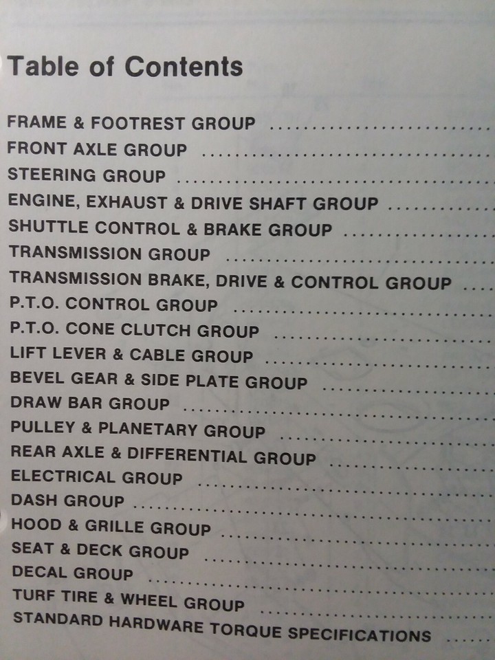 Simplicity 7114 Shuttle Shift Lawn Garden Tractor Parts Catalog Manual ...