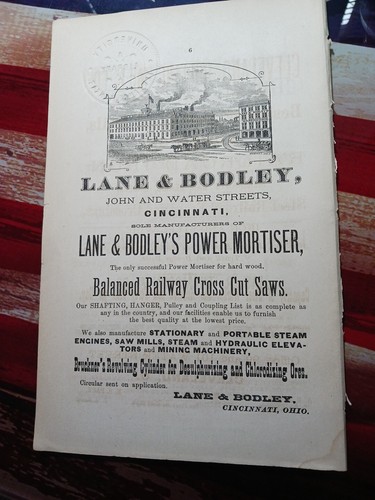 1875 railroad Book Print Ad LANE BODLEY Cincinnati Ohio Factory Picture ...