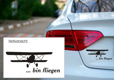 KFZ Aufkleber - "... bin fliegen" - Flugzeug - Autoaufkleber | eBay.de