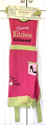 Moderne Apron Sorry Kitchen Closed “Gone Shoe Shopping” NEW | eBay