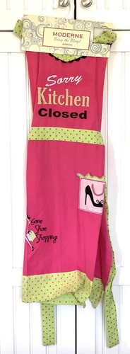 Moderne Apron Sorry Kitchen Closed “Gone Shoe Shopping” NEW | eBay