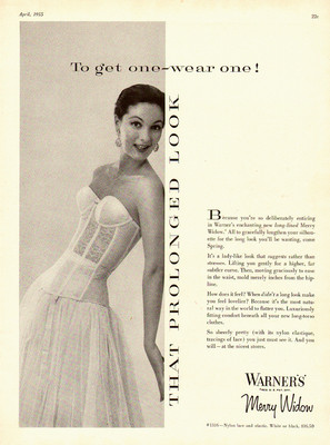 1955 vintage lingerie Ad, Warner's long lined Merry Widow Bra 101813 | eBay