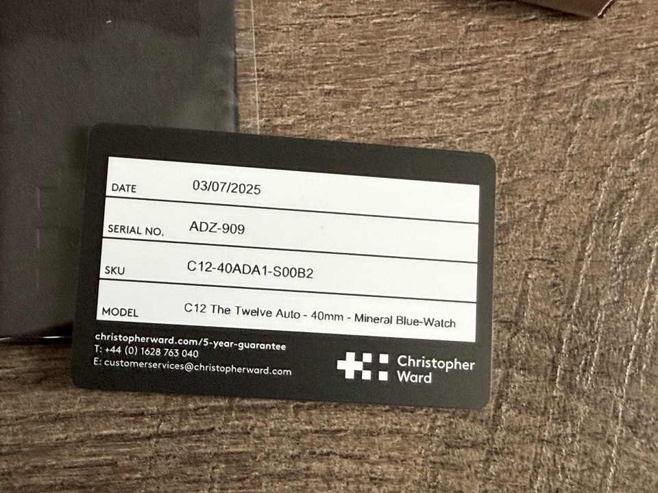 2025 Christopher Ward The Twelve 40mm Mineral Blue Automatic Watch Full ...