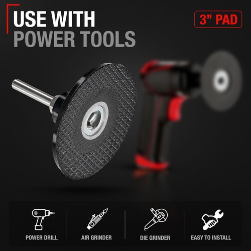 3" Conditioning Disc Pad Holder, 5-pc - 1/4" Shank for 3M ROLOC Brand ...