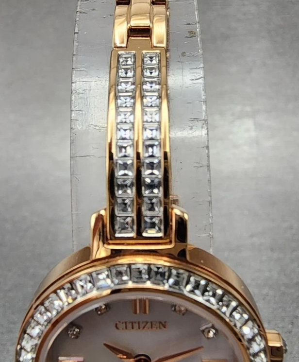 Citizen Eco-Drive Silhouette Crystal Women's Gold Watch, MOP Dial NEW ...