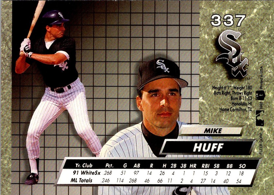 1992 Ultra Mike Huff #337 Chicago White Sox Baseball Card | eBay