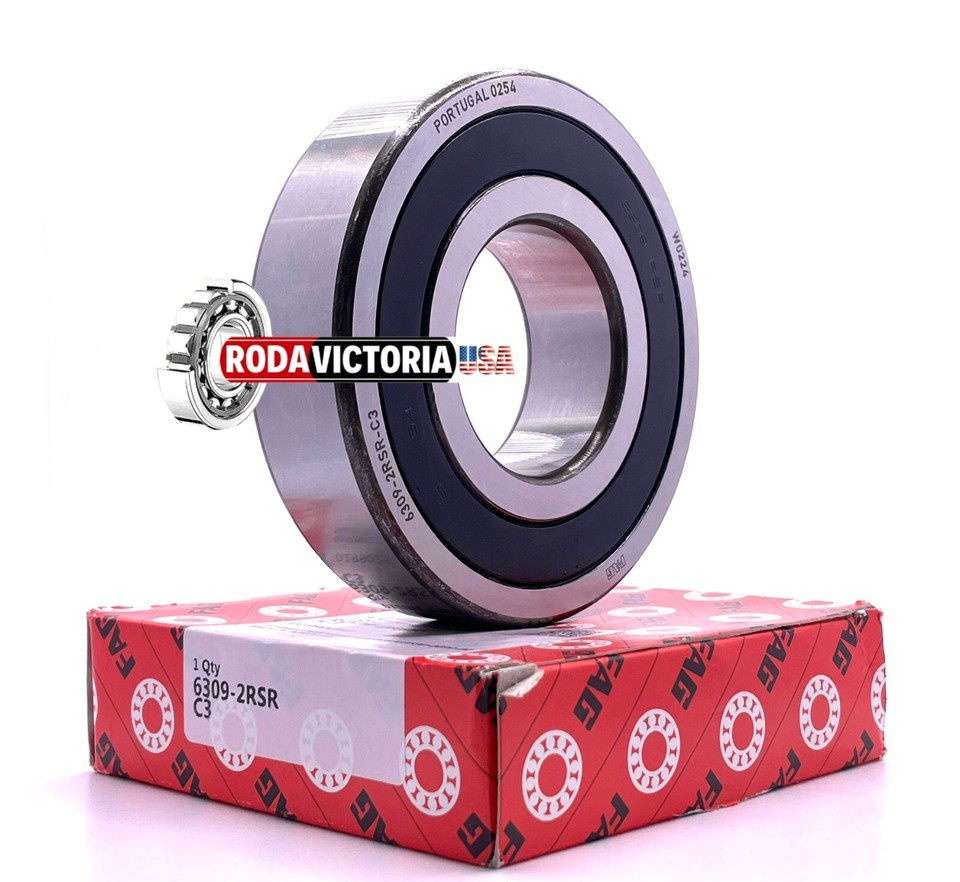 FAG 6309 2RSR C3 DEEP GROOVE BALL BEARING, RUBBER SEALED 45x100x25 mm ...