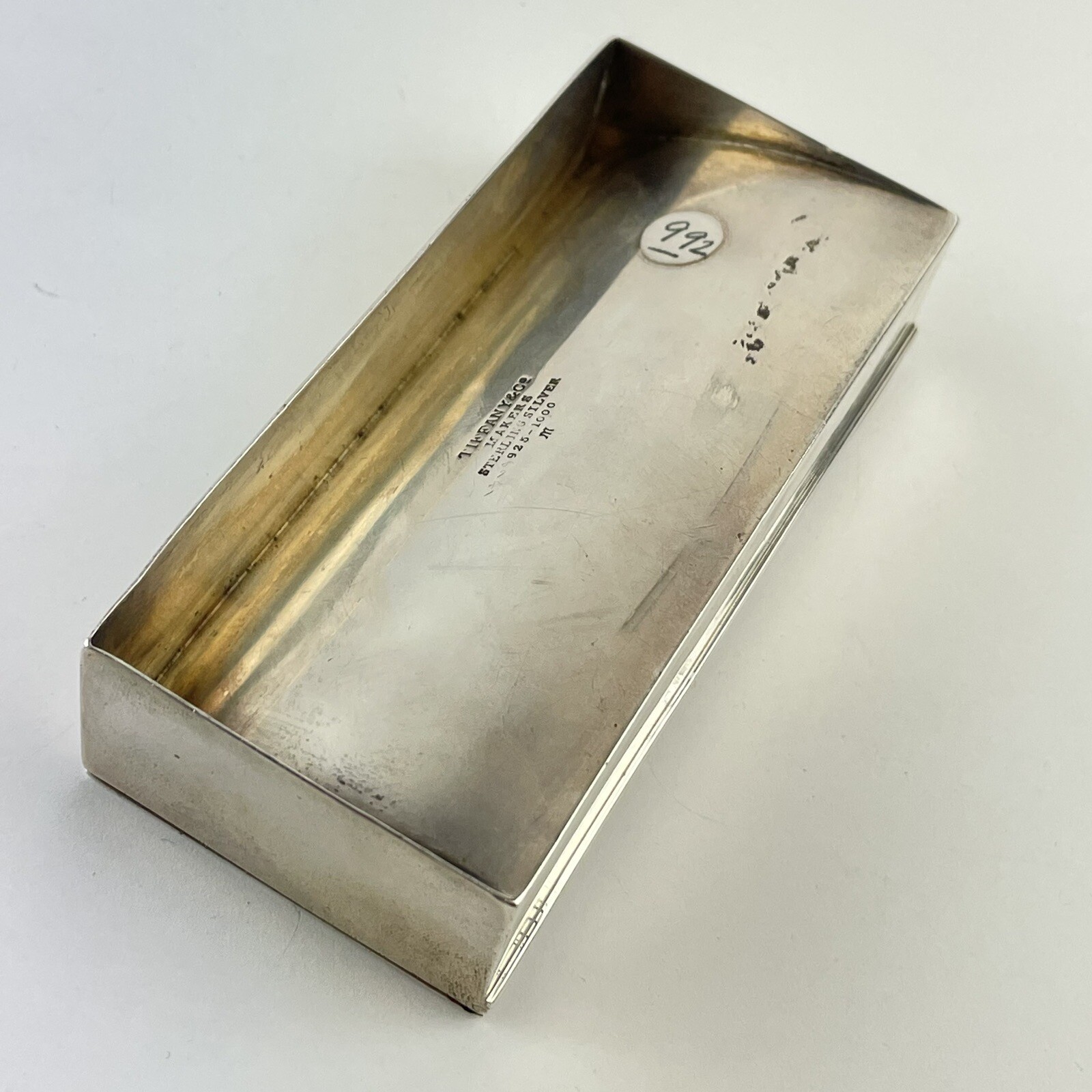 Antique Solid Sterling Silver Tiffany & Co Stamp Box 8.8cm X 4.2cm ...