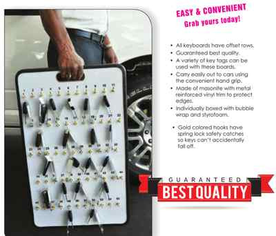 Auto Dealer Key Board, Key Case, Safety Hook Board, Key Control, 55 ...