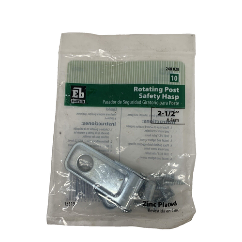 Everbilt 2-1/2 in Zinc-Plated Rotating Post Safety Hasp Latch Door Gate ...