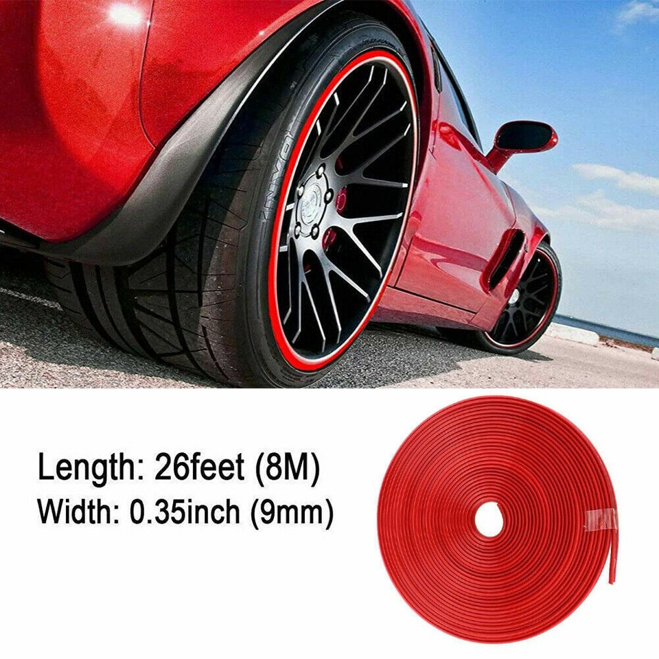 8M Car Wheel Hub Rim Edge Protector Ring Tire Guard 26Ft in Black and ...