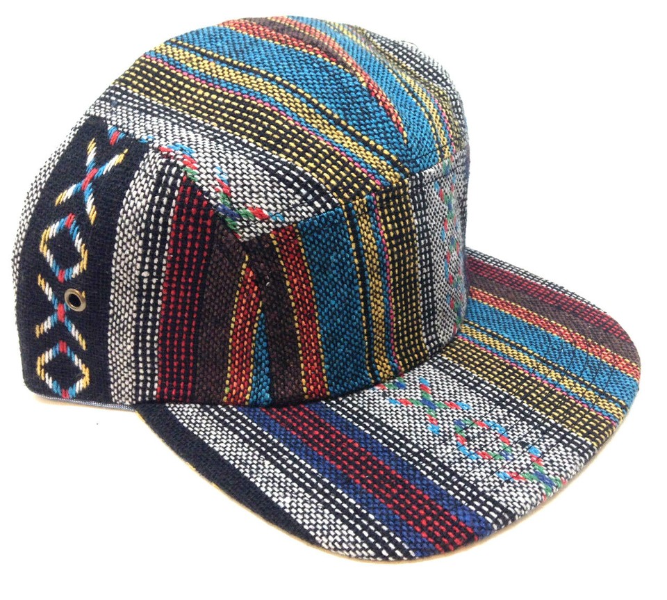 CROWN TRIBAL NATIVE AMERICAN NAVAJO AZTEC 5 PANEL CAMPER STRAPBACK HAT ...
