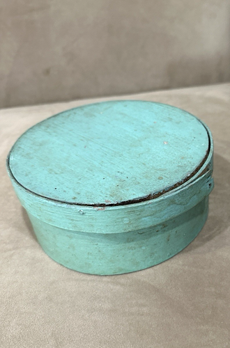 Antique Primitive Pantry Band Box Old Green Paint AAFA Nantucket ...