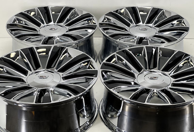 24" INCH CADILLAC ESCALADE RIMS Wheels Rims 4 set 6X139 PLATINUM CHROME ...