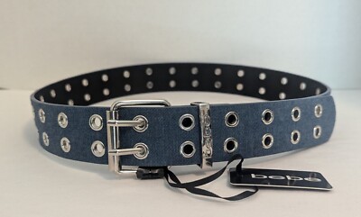 Bebe Belt Denim with Silver Tone Rivets and Buckel Women's Size Medium ...