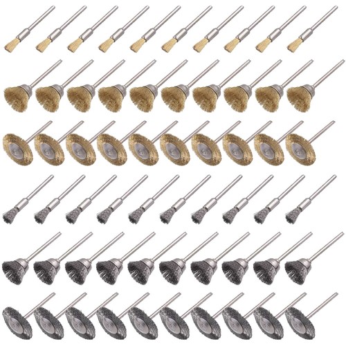 10Pcs Stainless Rotary Steel Wire Brass Brush Drill Polishing Wheel For ...