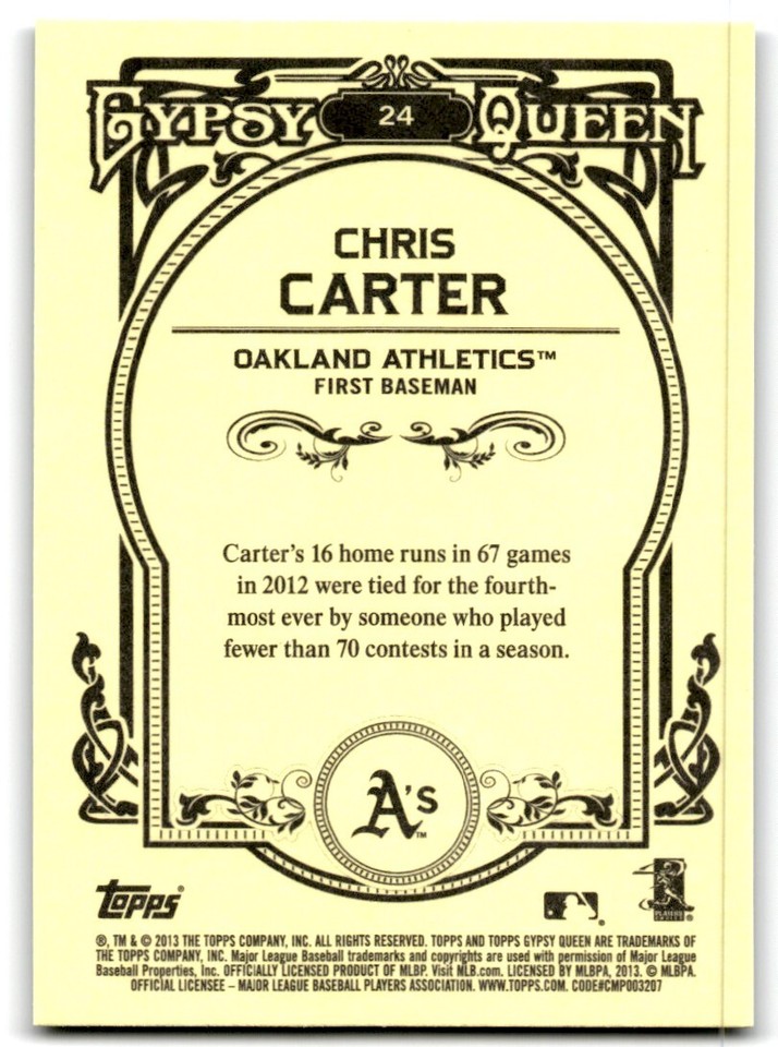 2013 Topps Gypsy Queen Chris Carter Baseball Cards #24 | eBay