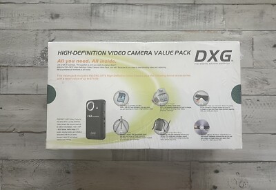DXG-567V HD 720p Mini Camcorder Black High Def Value Pack Tripod PC ...