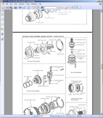JATCO 3N71B 4N71B N4A-EL JR300H JR400H Ford Mazda Nissan Mitsu Rebuild ...