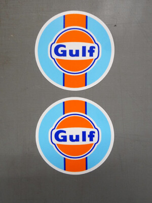 2x Gulf Livery decals Gasoline Oil sticker NHRA Sponsor Racing Petro ...