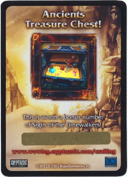 World of Warcraft ANCIENTS TREASURE CHEST LOOT card Unused Unscratched ...