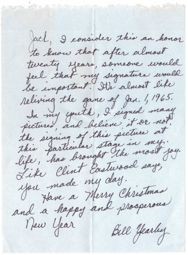 Bill Yearby signed autographed letter AMCo COA 21399 | eBay