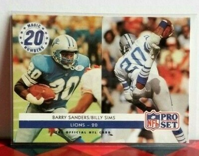 1992 Pro Set #349 - Billy Sims & Barry Sanders - HOF - Detroit Lions | eBay