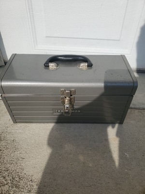 Metal Toolbox Craftsman Metal Gray Tool Box W/Tray 16" X 16 X 7.5USA ...